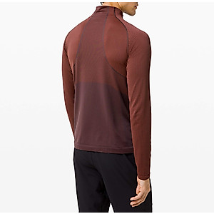 Lululemon Mens Metal Vent Tech 1/2 Zip Long Sleeve Shirt (Magma/Sequoia, XXL)