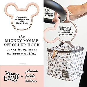 Petunia Pickle Bottom Mickey Mouse Stroller Hook | Rose Gold | For all strollers or shopping carts | For carrying diaper bags, book bags, and purses | Disney Fun