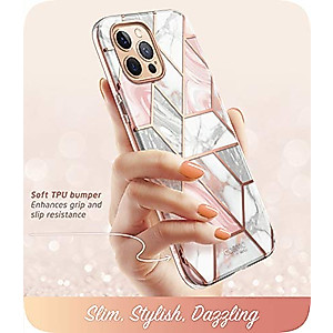 i-Blason Cosmo Series Case for iPhone 12 Pro Max 6.7 inch (2020 Release), Slim Full-Body Stylish Protective Case with Built-in Screen Protector (Marble)