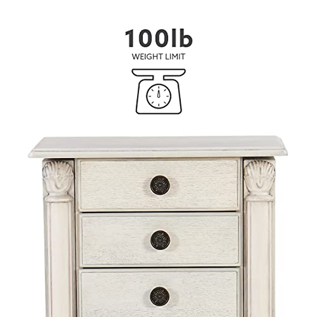 Powell Darcy Off White Jewelry Armoire