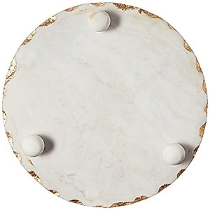 Mud Pie Marble Trivet, 1 1/4" x 8 1/2" dia, Gold
