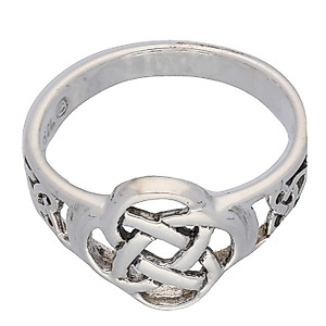 Celtic Triquetra Trinity and Flower Knot Eternity Sterling Silver Ring Size 10(Sizes 4,5,6,7,8,9,10,11)