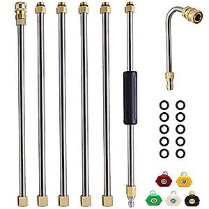 Twinkle Star Pressure Washer Extension Wand Set, 8 ft Replacement Lance with 5 Nozzle Tips, 4000 PSI