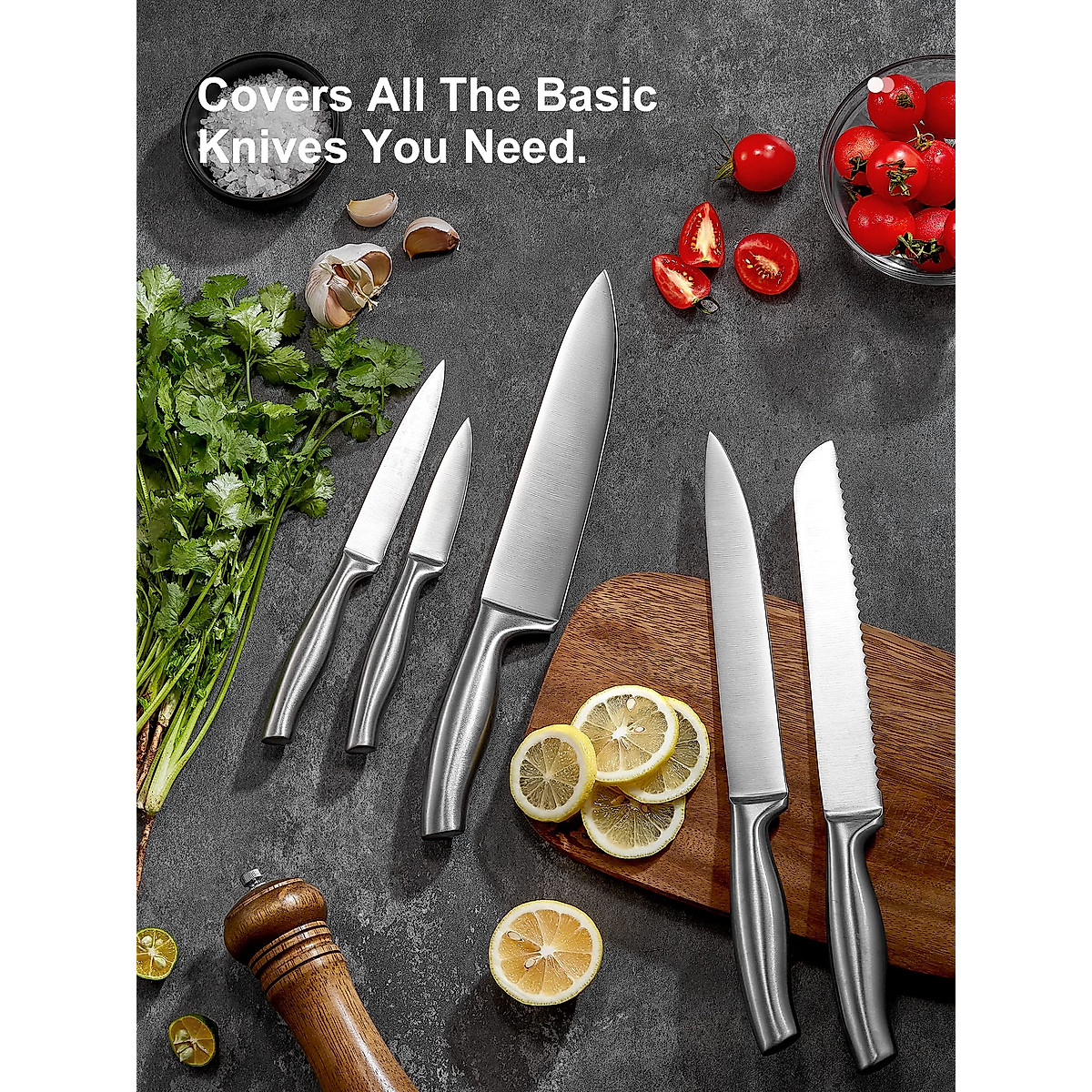 15 Pieces Kitchen Knife Set with Wooden Block Forged Premium German High Carbon Stainless Steel, Classic Triple Rivet Chef Knife, Super Sharp Knives, Perfect Cutlery Set Gift