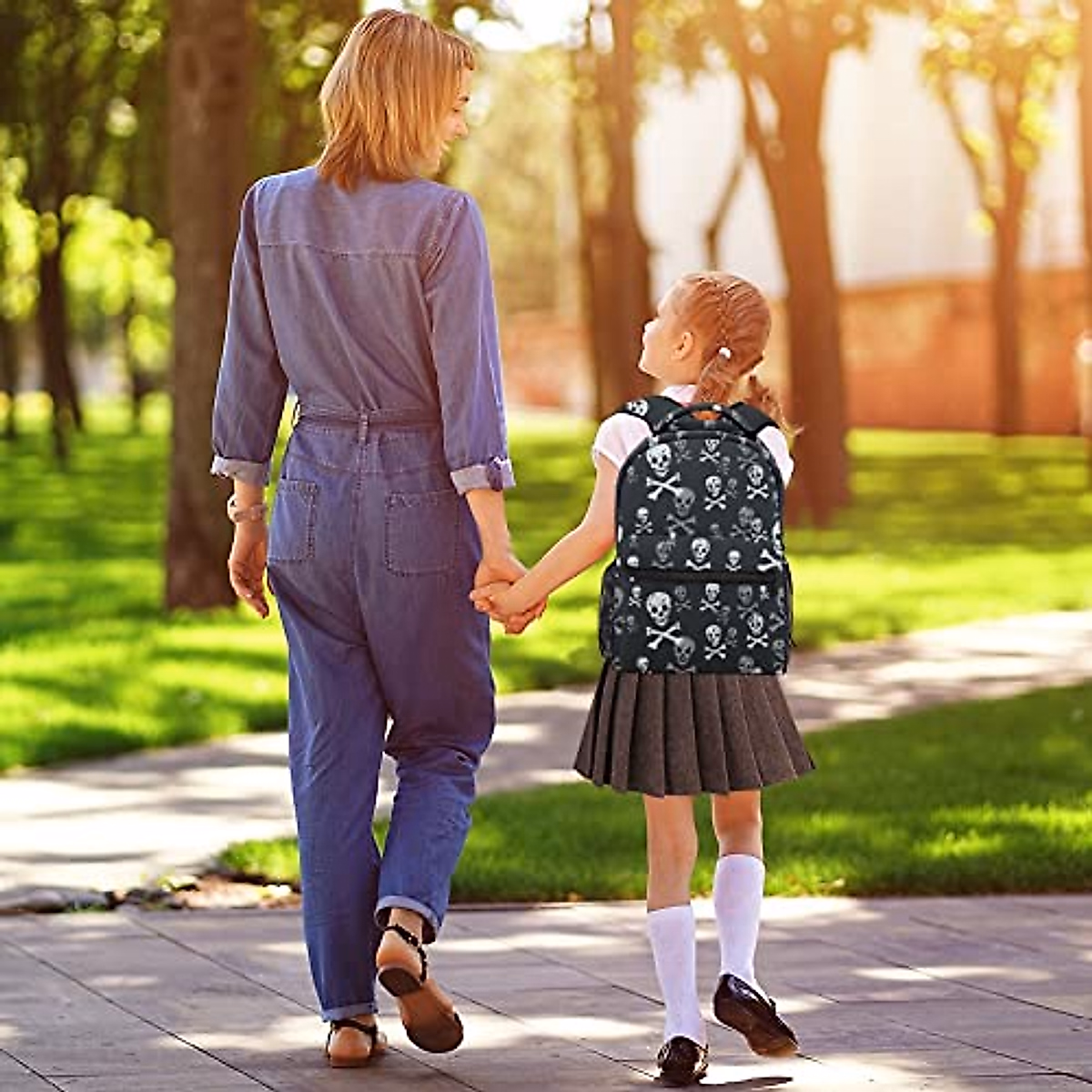 Skulls Bones Pattern Backpack Students Shoulder Bags Travel Bag College School Backpacks