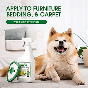 BugPursuit 24oz Flea &Tick Spray, Flea and Tick Prevention for Dogs, Cats, Non-Toxic, Safe for Pets & Kids, Flea and Tick Spray for Home, Killer Flea, Tick, Lice, 100% USDA Biobased, Made in USA