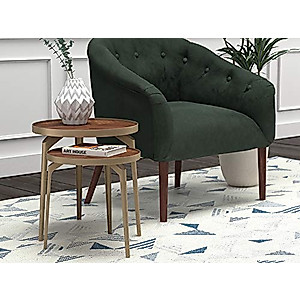 Amazon Brand – Rivet Mid-Century Nested Metal Side Tables, Set of 2, Brass/Walnut Finish