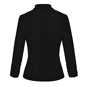 Women's Casual Work Office Blazer Jacket JK1131 SLPBLK M