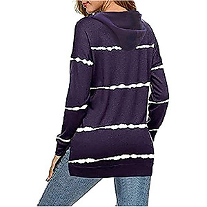 BXzhiri Striped Full Zip Long Sleeve Lightweight Sweatshirts for Women Jacket Coat Lightweight Sweatshirts