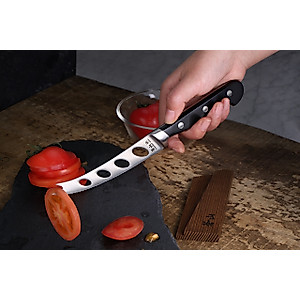 Cangshan TV2 Series 1022964 Swedish 14C28N Steel Forged 5-Inch Tomato/Cheese Knife and Wood Sheath Set