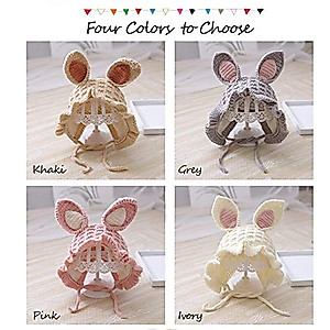 MerryJuly Baby Girl Bunny Hat with Ears Cute Rabbit Beanie for Toddler Girls Kids (Pink)