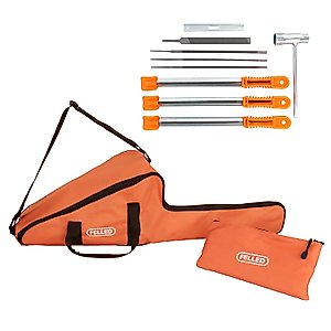 Felled Soft-Sided Chainsaw Carrying Case 18 Inch to 14 Inch and Chainsaw Sharpening Kit File Set, Guide Set, Depth Gauge