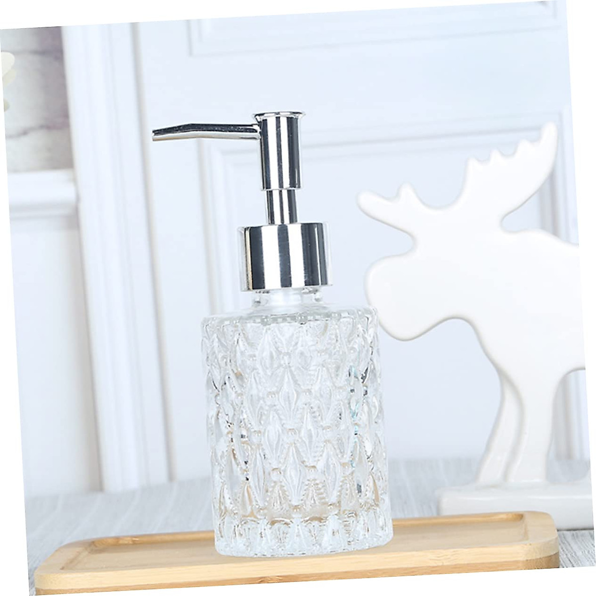 STAHAD 6 Pcs Glass Cosmetics Bottles Refillable Wash Hand Liquid Bottle Glass Lotion Bottle Glass Pump Bottle Empty Pump Dispenser Glass Dispenser Foam Soap Dispenser Travel Shampoo Clean