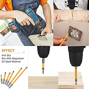 14 Pcs Magnetic Anti Slip Screwdriver Bits Set Magnetic Drill Bit Set Impact Driver Bit Set 1/4 Inch Hex Shank Cross Impact Driver Accessories for Power Tool, PH2(Orange)