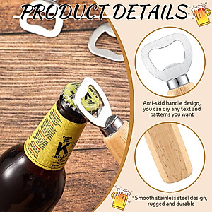 Lounsweer 30 Pcs Wood Wine Bottle Opener Stainless Steel Bottle Opener Wood Handheld Heavy Duty Bartender Bottle Openers Cider Engraved Gift Set for Kitchen Wedding Party Bar Home Restaurant