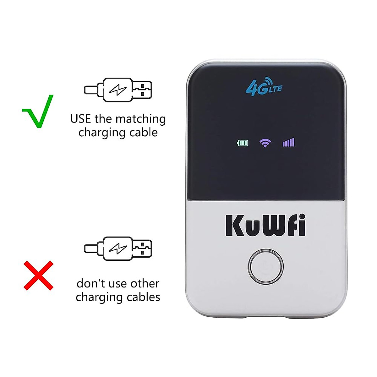 KuWFi 4G LTE Mobile WiFi Hotspot Unlocked Travel Partner Wireless 4G Router with SIM Card Slot Support B1/B3/B5/B7/B8/B20 in Europe Caribbean South America Africa
