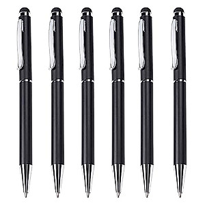 6 Pack Ballpoint Pens,Comfortable Writing Pens，Pretty Metal Stylus Pen Premium Retractable Metal Ballpoint Pen，for Home School Work Office Supplies (A)