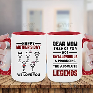 Personalized Tumbler For Mom From Daughter Son Thanks For Not Swallowing Me Funny Sperms Gifts For Mother Custom Name Stainless Steel 20 Oz Insulated Travel Cup For Birthday Mothers Day