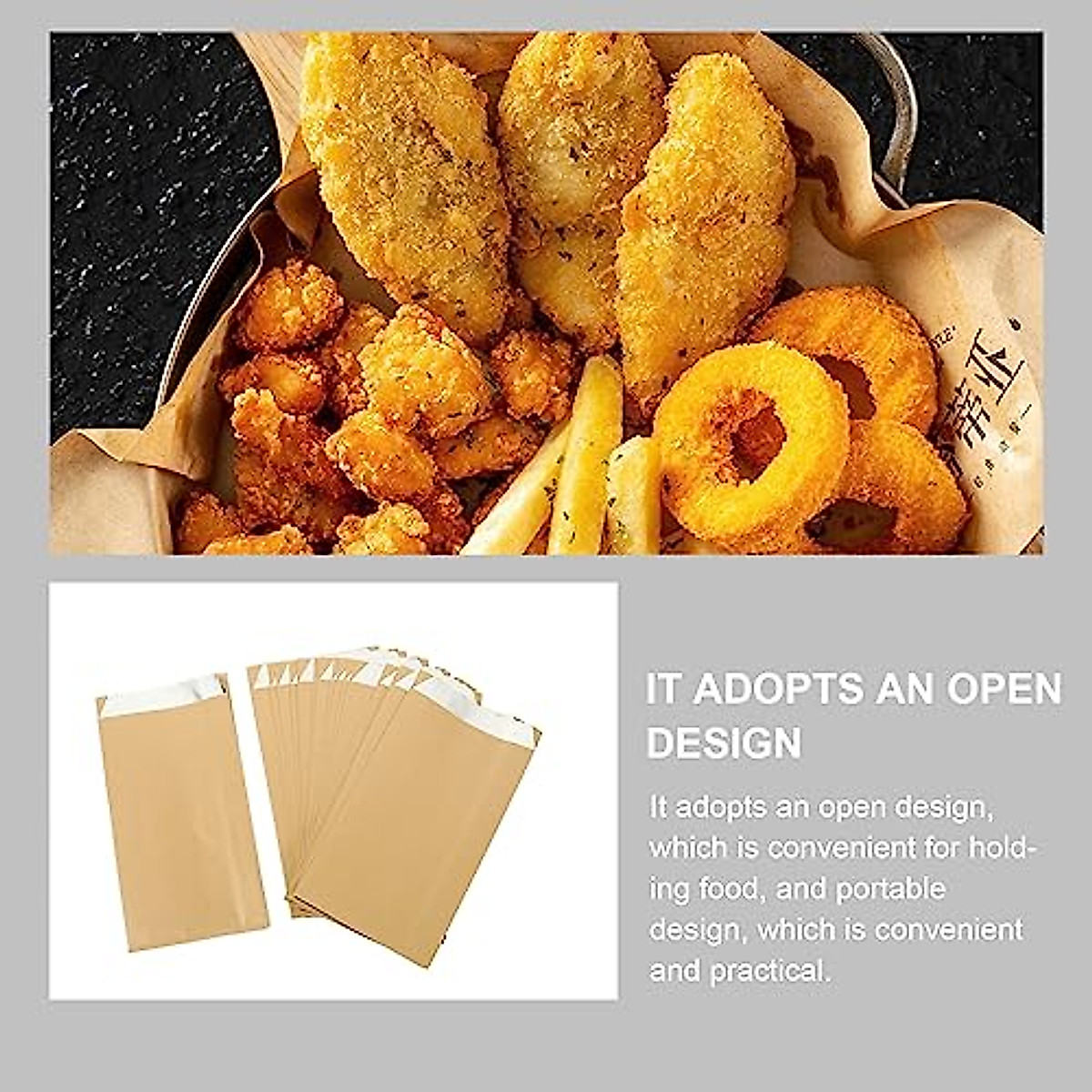 Food Snack Chip Fried Chicken Wrappers 100pcs Foods Carrier Oilproof Burger Sandwich Takeout Food Holder for Hot Food BBQ Cookie Popcorn Containers for Food