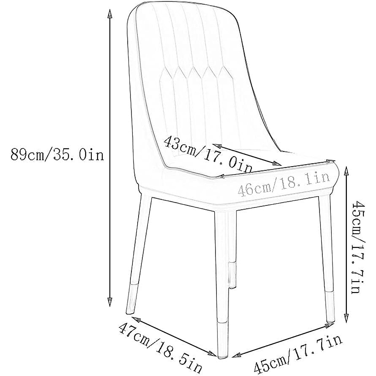SHAWLA Chairs Dining Chairs Kitchen Chairs,with PU Cushion Seat Back Modern Mid Century Living Room Side Chairs with Metal Legs (Size:Black Gold feet,Color:Yellow)