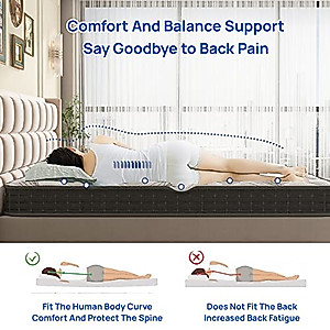 GOJEF Twin Mattress, 8 Inch Hybrid Mattress Twin Size, Memory Foam Mattress in a Box with Breathable Fabric & Supportive Steel Spring Coils, CertiPUR-US Certified & 100 Nights Trial