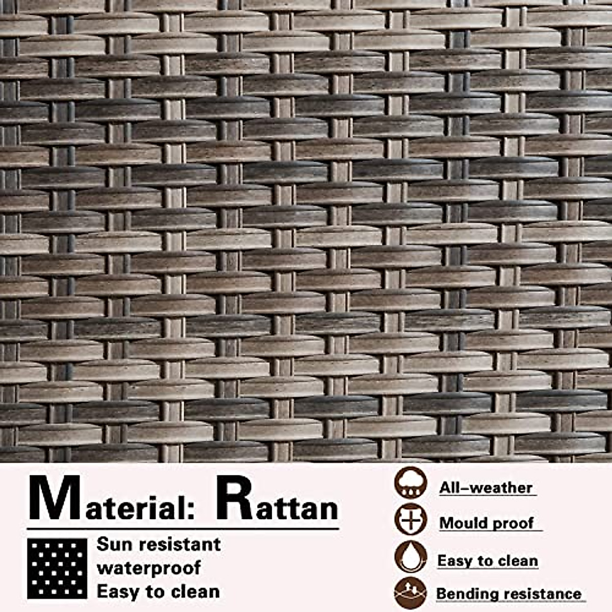 ovios Patio Chairs, All Weather Outdoor Rattan Wicker Chairs Patio Dining Chairs High Back Single Chairs Garden Backyard Porch (2 PCS, Denim Blue)