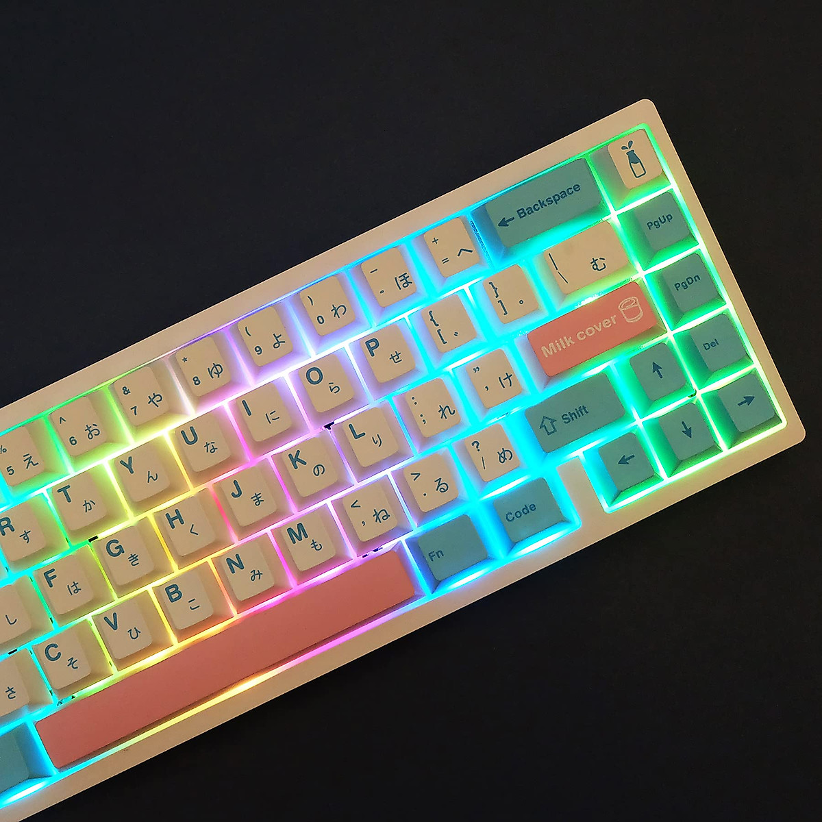 TOkey PBT keycap Cherry Profile 142 Key Dye Sublimation ANSI Layout Keycap for Mechanical Gaming Keyboard Cherry MX Switch (Milk Cover)