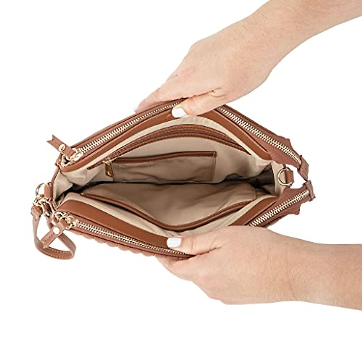 JuJuBe | Day to Night Crossbody Bag, Designer Small Crossbody Purse for Moms | Spice
