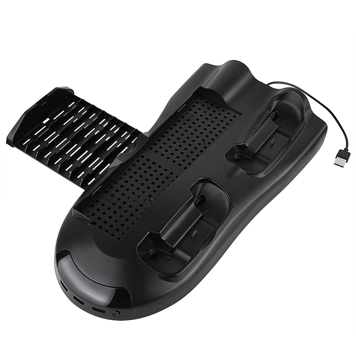 Puroma Vertical Stand Only for Xbox One X Cooling Fan with Controller Charger Charging Station Game Discs Storage and 3 USB Ports