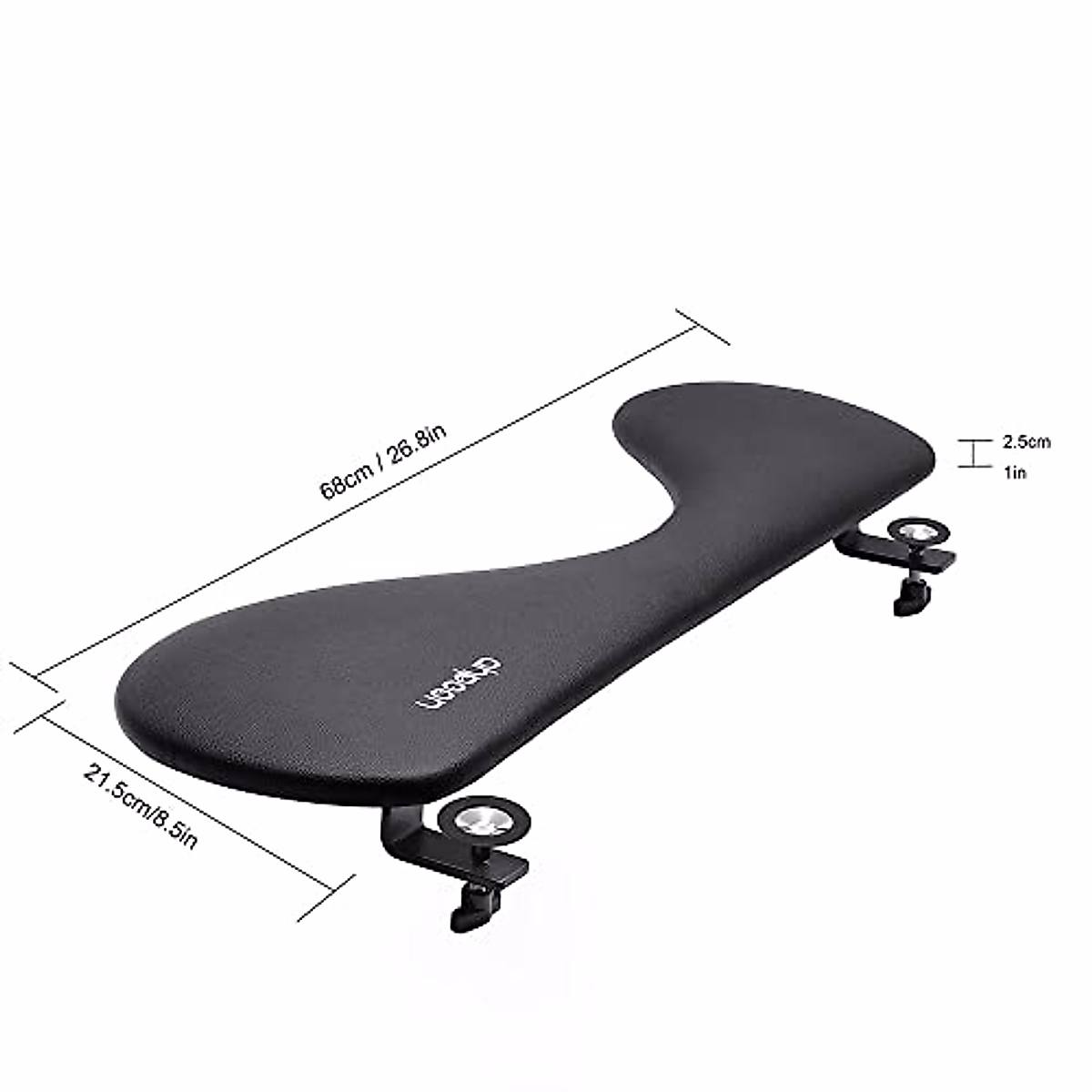 AHPOON Ergonomics Desk Extender Tray,Keyboard Drawer Tray 26.8"x8.5" Punch-Free Clamp on,Table Mount Armrest Shelf, Computer Elbow Arm Support