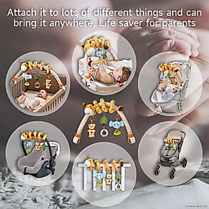 TUMAMA Baby Stroller Arch Toy,Portable Baby Mobile for Bassinet,Car Seat Crib Accessories Travel Activity Arch for Babies Infants 0-12 Months