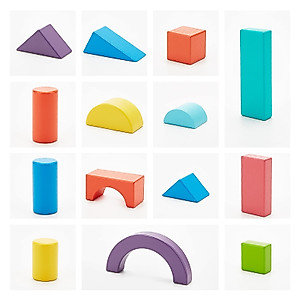 hahaland Wooden Blocks - Building Blocks Set with Number Alphabet Letter Car - City Construction Stacking Toddler Toys Montessori Toys for 3 Year Old Girls Boys Kids Building Toys for Ages 3-4-5-6