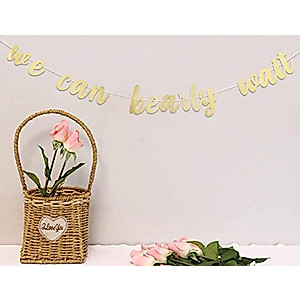 We Can Bearly Wait Banner - Teddy Bear Baby Shower Decorations, Decor for a Bear Themed Baby Shower, Smash Cake Props