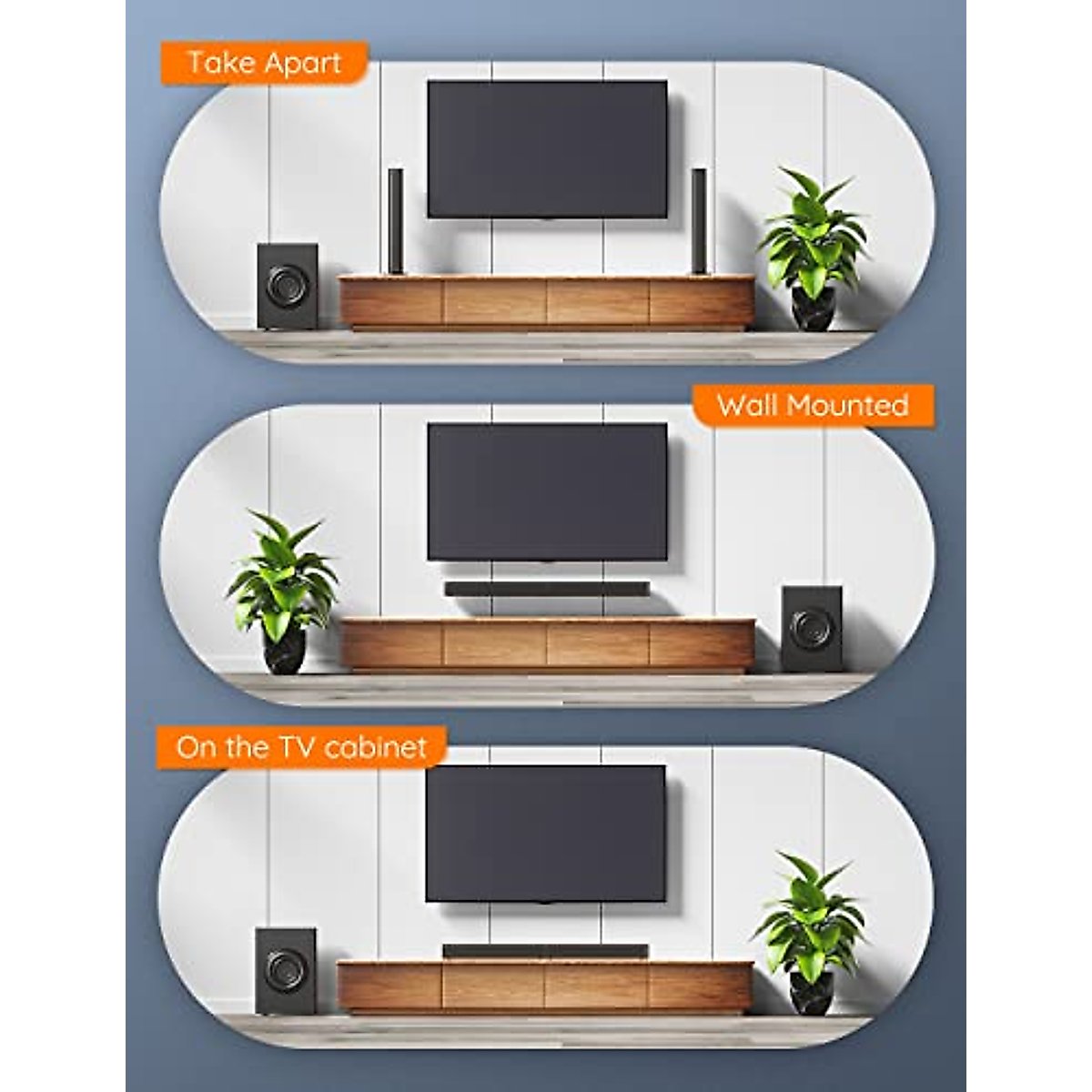 GEOYEAO Sound Bars for TV with Subwoofer, 2.1ch Home Audio Soundbar & 3D & Deep Bass Subwoofer | Bluetooth & Multi-Connection | 2-in-1 Detachable Design | TV Surround Sound Speaker System