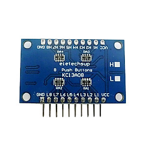 eletechsup 8-Button High Level Push Buttons Module 8 Keyboard Keypad for Arduiuo Due Breadboard Leonardo Zero TRE Micro Banana pi STM32 with pin (1)