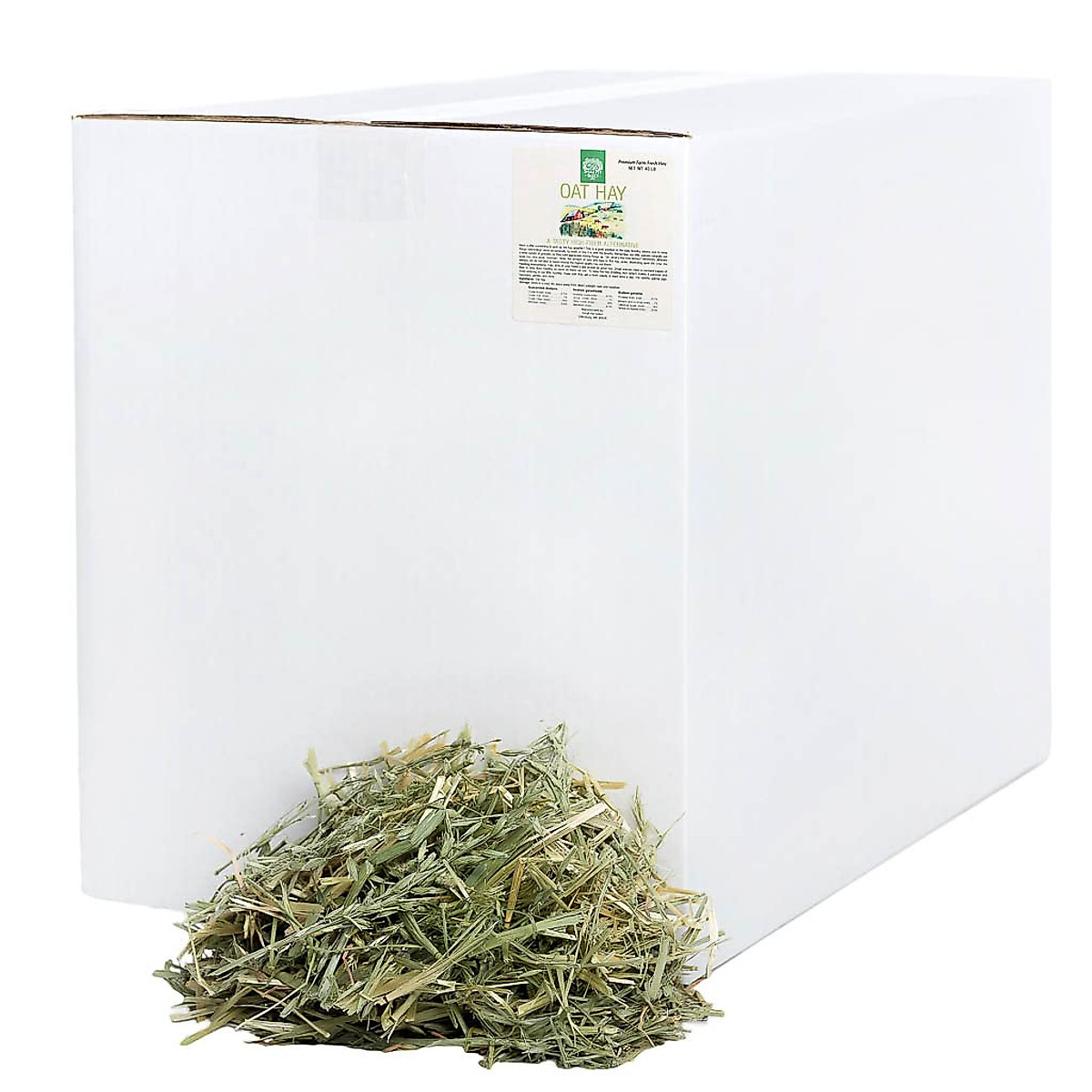 Small Pet Select Oat Hay Pet Food, Delightful Treat for Rabbits, Guinea Pigs and Other Small Animals, Easy to Store Box, Food Additive for Picky Eaters, 40 LB