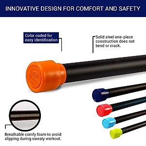 The Fitness Alley Sculpting Workout Bars/Body Toning Steel Bars - 10lb (Orange)