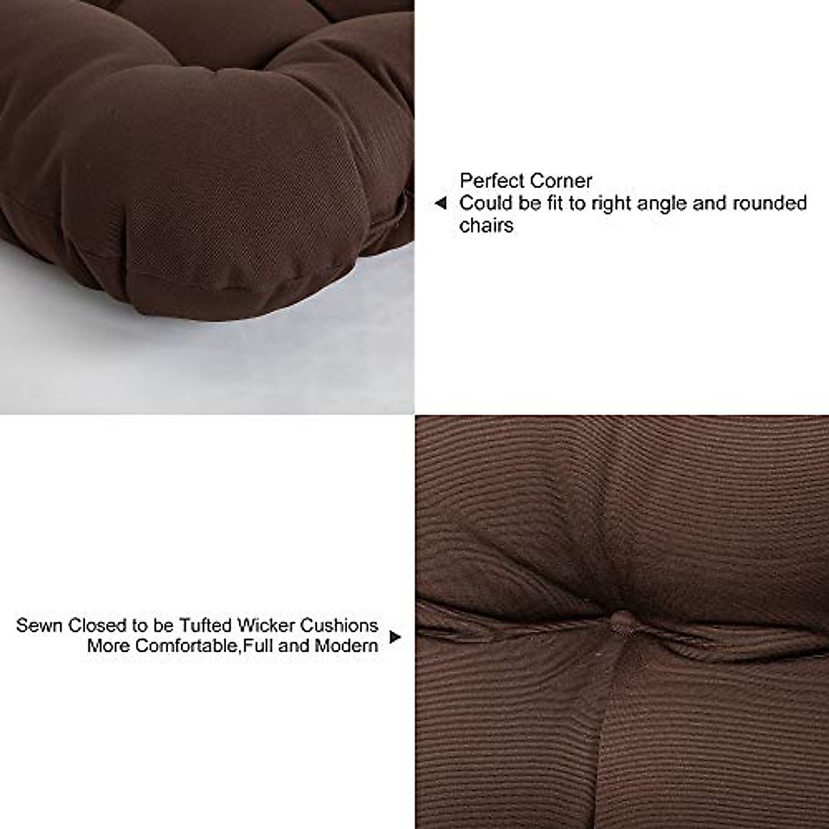 ARTPLAN Outdoor Cushions Loveseat All Weather Chair Cushions Bench Cushions Set of 5 Wicker Tufted Pillow for Patio Furniture