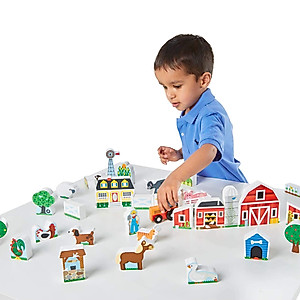 Melissa & Doug Wooden Farm and Tractor Play Set (33 pcs)