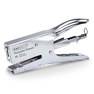 Rapesco R81000A3 Porpoise Staple Plier, 45 Sheet Capacity, Chrome