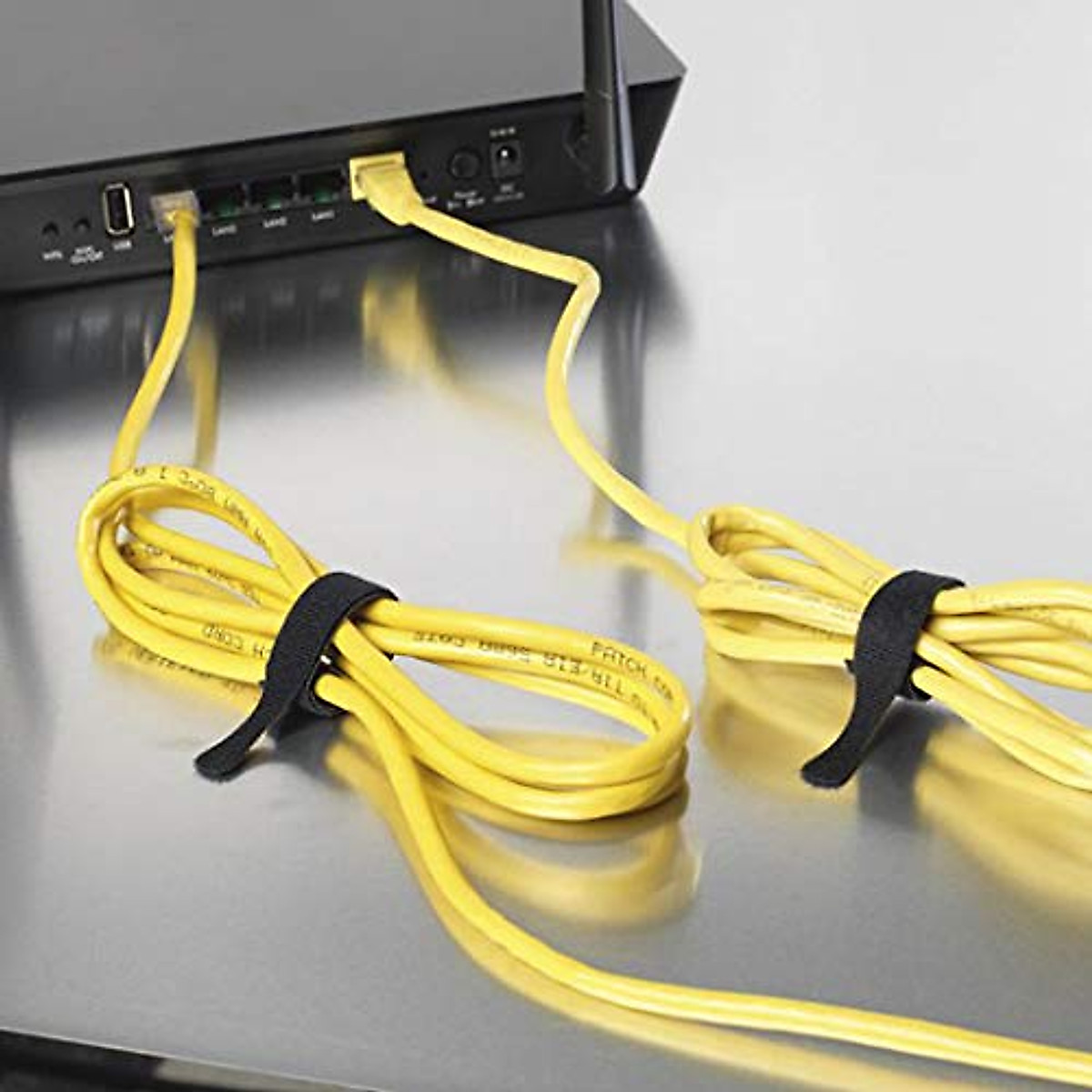 VELCRO Brand ONE-WRAP Cable Ties | 25Pk | 8 x 1/2" Black Cord Organization Straps | Thin Pre-Cut Design | Wire Management for Organizing Home, Office and Data Centers