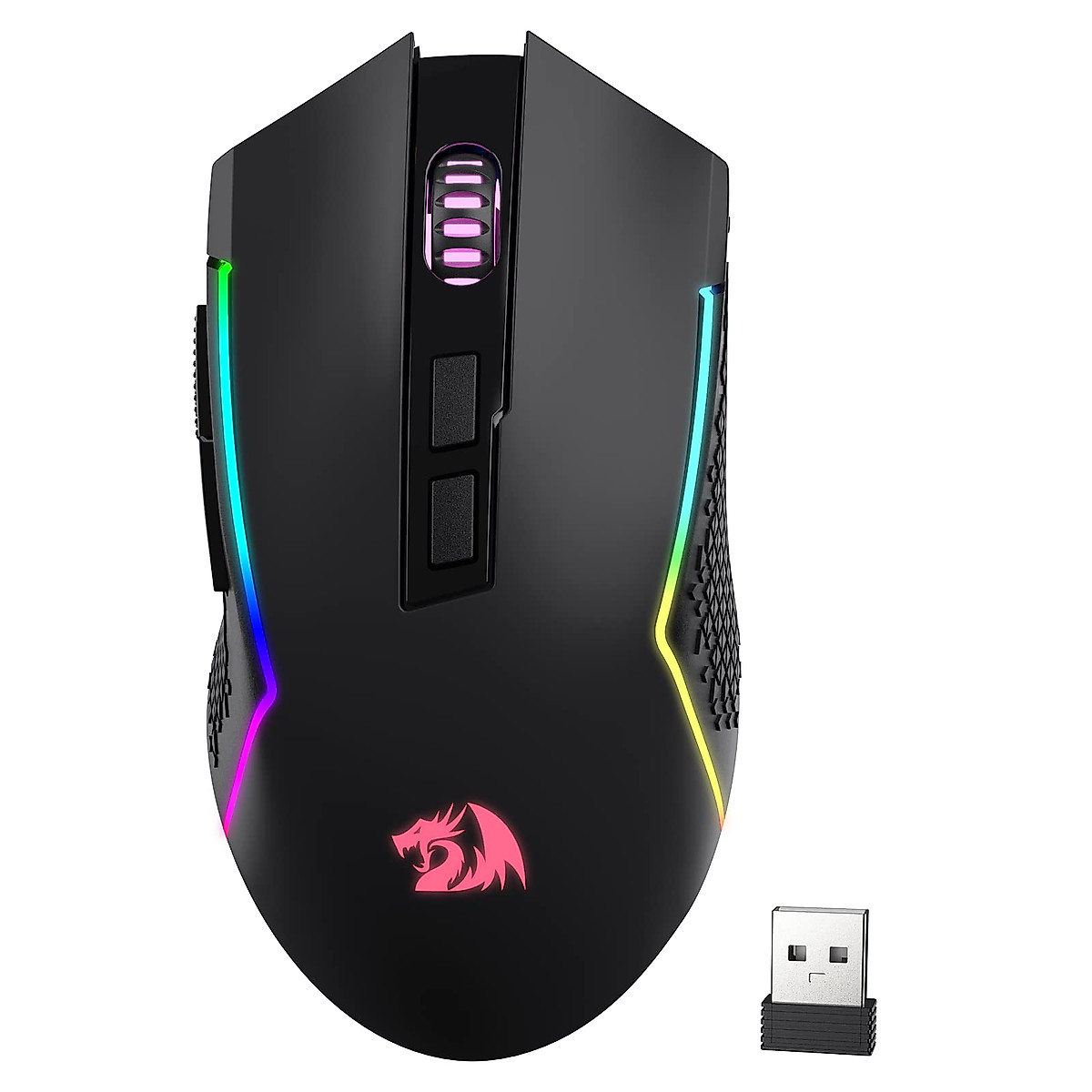 Redragon M693 Wireless Gaming Mouse, 8000 DPI Wired/Wireless Gamer Mouse w/ 3-Mode Connection, BT & 2.4G Wireless, 7 Macro Buttons, Reliable Power Capacity for PC/Mac/Laptop