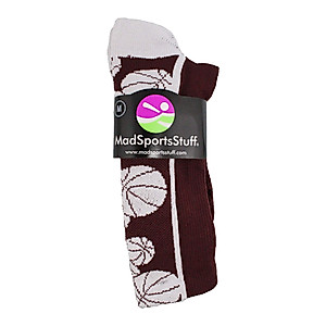 Crazy Basketball Logo Crew Socks (Maroon/White, Medium)