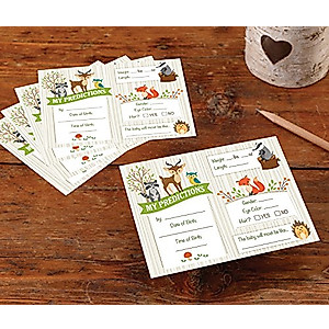 Lillian Rose Woodland Baby Shower Prediction Cards, Neutral, 5.5" x 4.25"