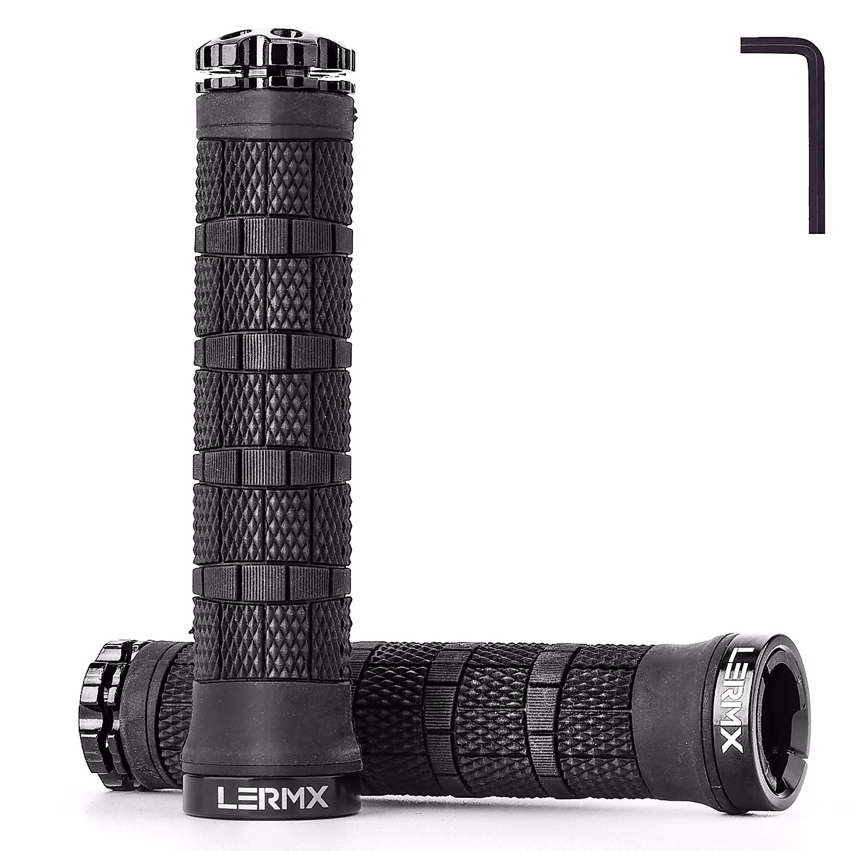 Bike Grips, LX LERMX Bicycle Handlebar Grips Made of Soft Non-Slip-TPR Rubber End Bike Handle bar Grips for MTB, BMX, Mountain, Downhill, Folding Bike, Beach Cruiser, Scooter