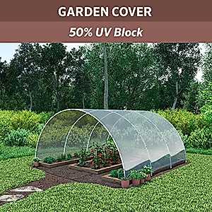 COOLAROO 50% UV Block Shade Cloth Fabric Roll for Garden and Greenhouse, 6' x 15', White
