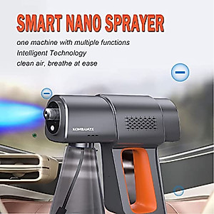 Handheld Induction Nano Fogger Machine，Sanitizer Spray Machine, Electrostatic Sprayer， Electrostatic Atomizer Sprayer，Cordless Nano Steam for Home Office Garden use (Gray)