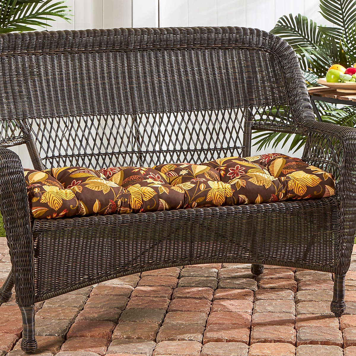 South Pine Porch Outdoor 44x17-inch Swing/Bench Cushion, Timberland Floral