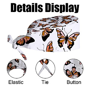 Generic Adjustable Working Cap with Button Sweatband, Abstract Butterflies, Head Skull Hats Cap, Work Hat for Women Men One Size