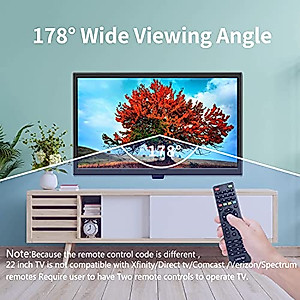 Feihe 22 Inch TV, 1080p LED Widescreen HDTV with Digital ATSC Tuners, 22 Inch Flat Screen TV with HDMI, VGA, RCA, USB for Kitchen, RV, Bedroom, Caravan